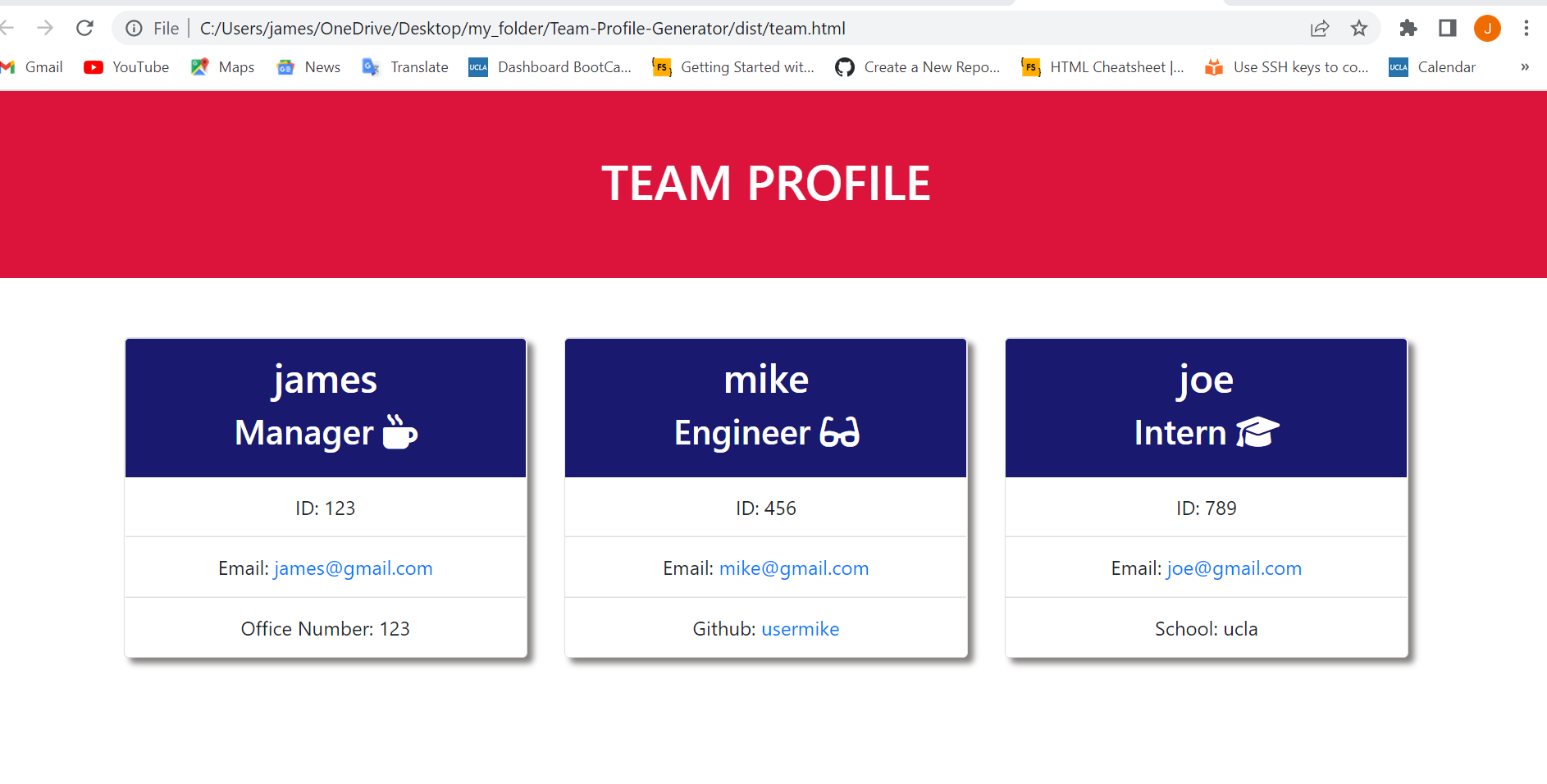 Team Profile Generator | Team-Profile-Generator